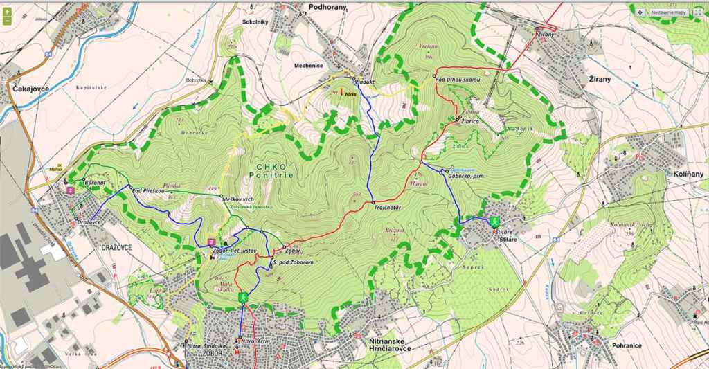 Zobor turistické trasy cyklotrasy » Tríbeč Nitra